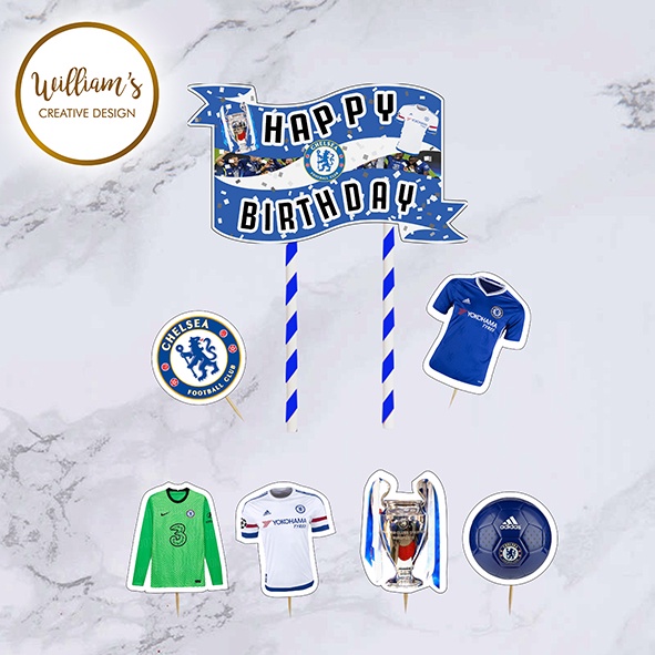 7-pack CHELSEA Birthday Cake Topper Cake Topper | Shopee Philippines