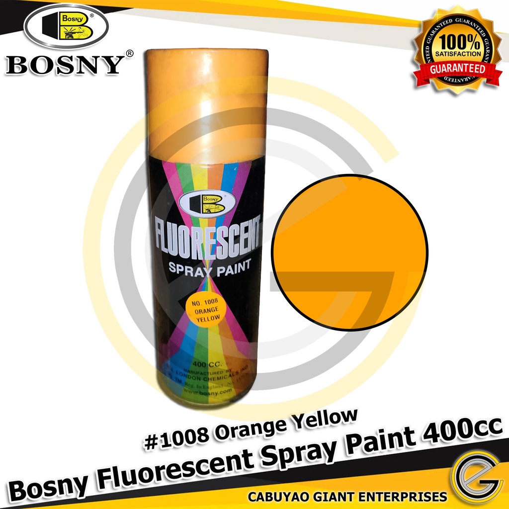 Bosny Fluorescent Spray Paint #1008 Orange Yellow 400cc | Shopee ...