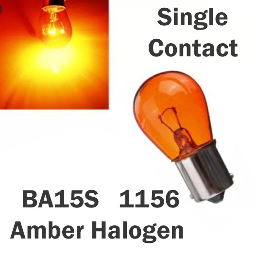 1Pc BA15S 1156 Amber Single Contact Bulb Copper Base 12V 21W Light ...