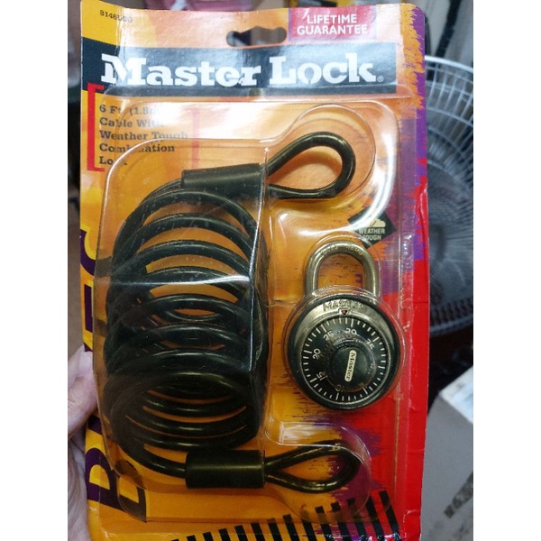 Master Lock Combination Padlock (1500D) with 6 ft. Cable #8146DSG ...