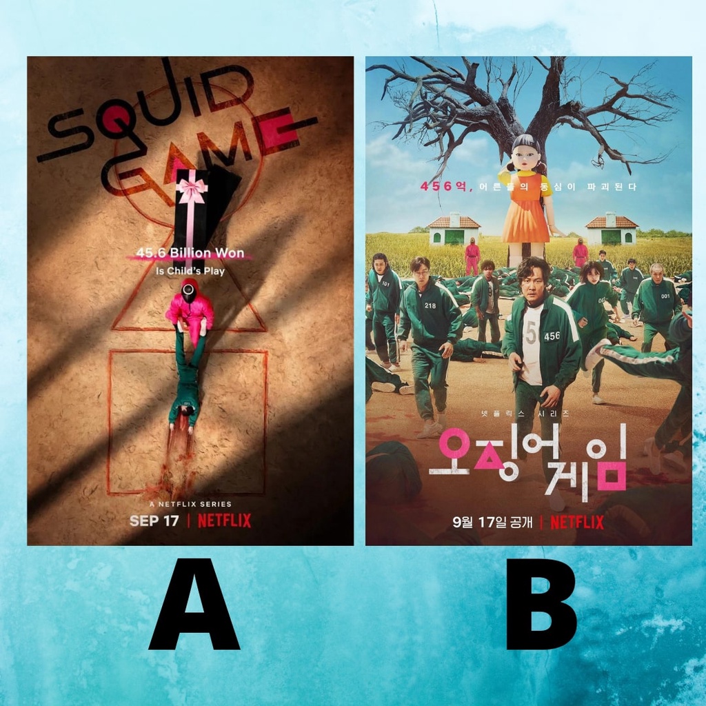 SQUID GAME- KOREAN DRAMA NETFLIX SERIES Kdrama Series Posters (A4 & A3 ...