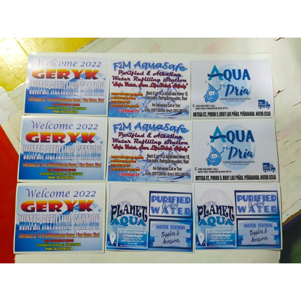 water refilling station label sticker FOR GALON SIZE 3X4 INCHES and 3 ...