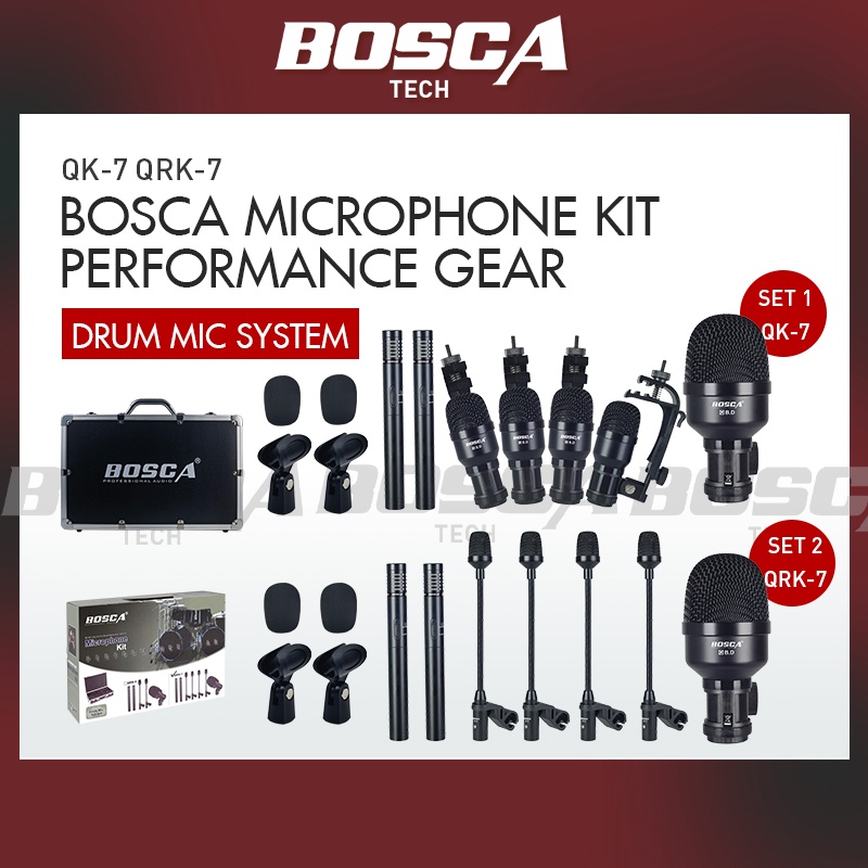 BOSCA Drum Microphone Kit Drum mic system QK-7 QRK-7 | Shopee Philippines