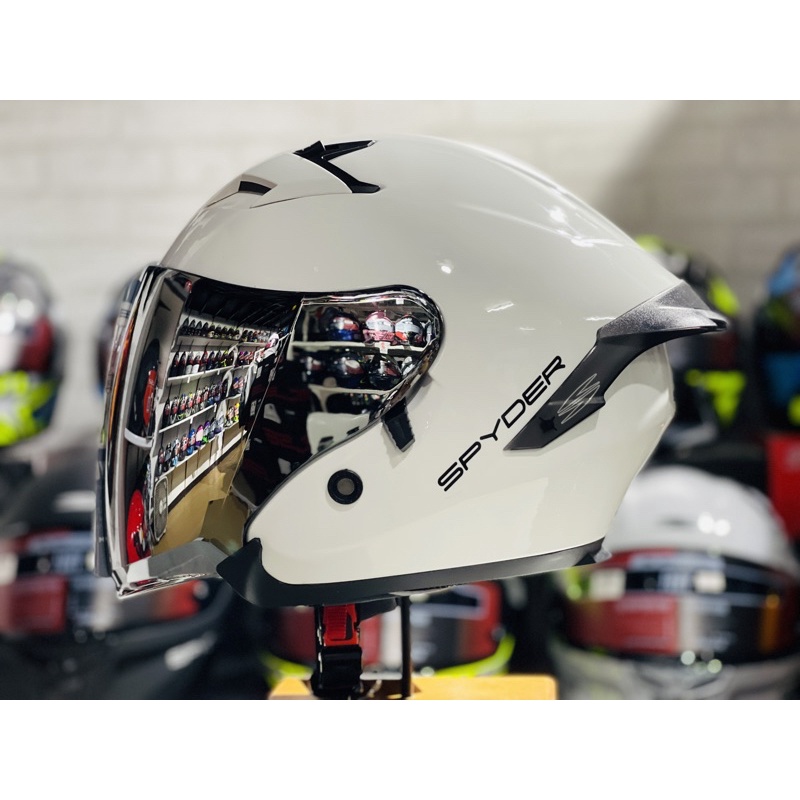 SPYDER FUEL Half-Face Helmet with Dual Visor (Free Clear Visor ...