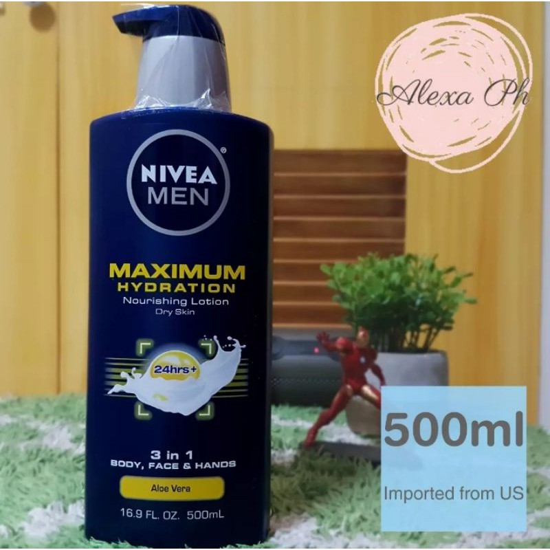 Nivea Men Maximum Hydration Nourishing Lotion 3 in 1 (500 mL) | Shopee ...