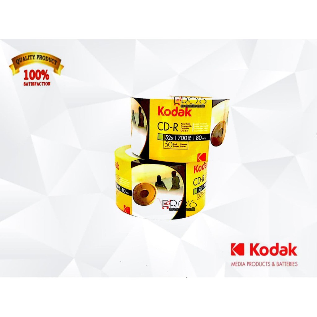 Kodak CD-R 700MB Inkjet Printable Blank CD (White) pack of 2 | Shopee ...