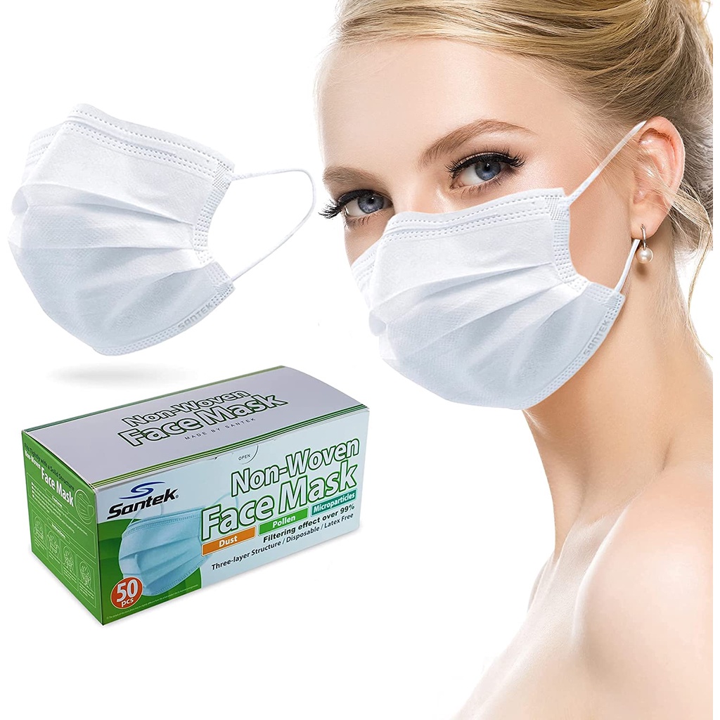 50pcs White Disposable Mask Minimalist Nordic White Mask White KF94 3D ...