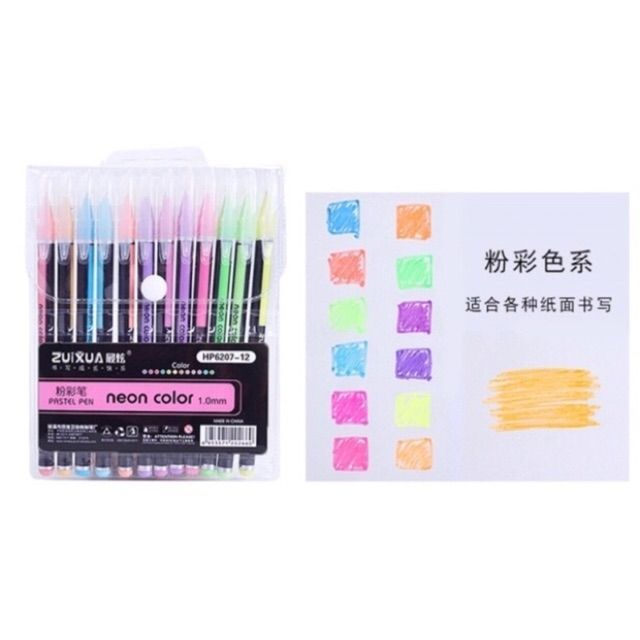 12in1 Neon Color Pastel pen | Shopee Philippines