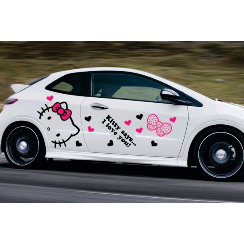 Hello Kitty Car Sticker Car Decals for Hood and Doors both sides Car ...