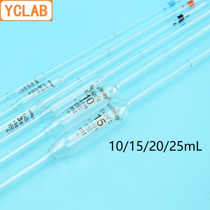 YCLAB 10/15/20/25mL Volumetric Pipettes Glass Class A with One Mark and ...