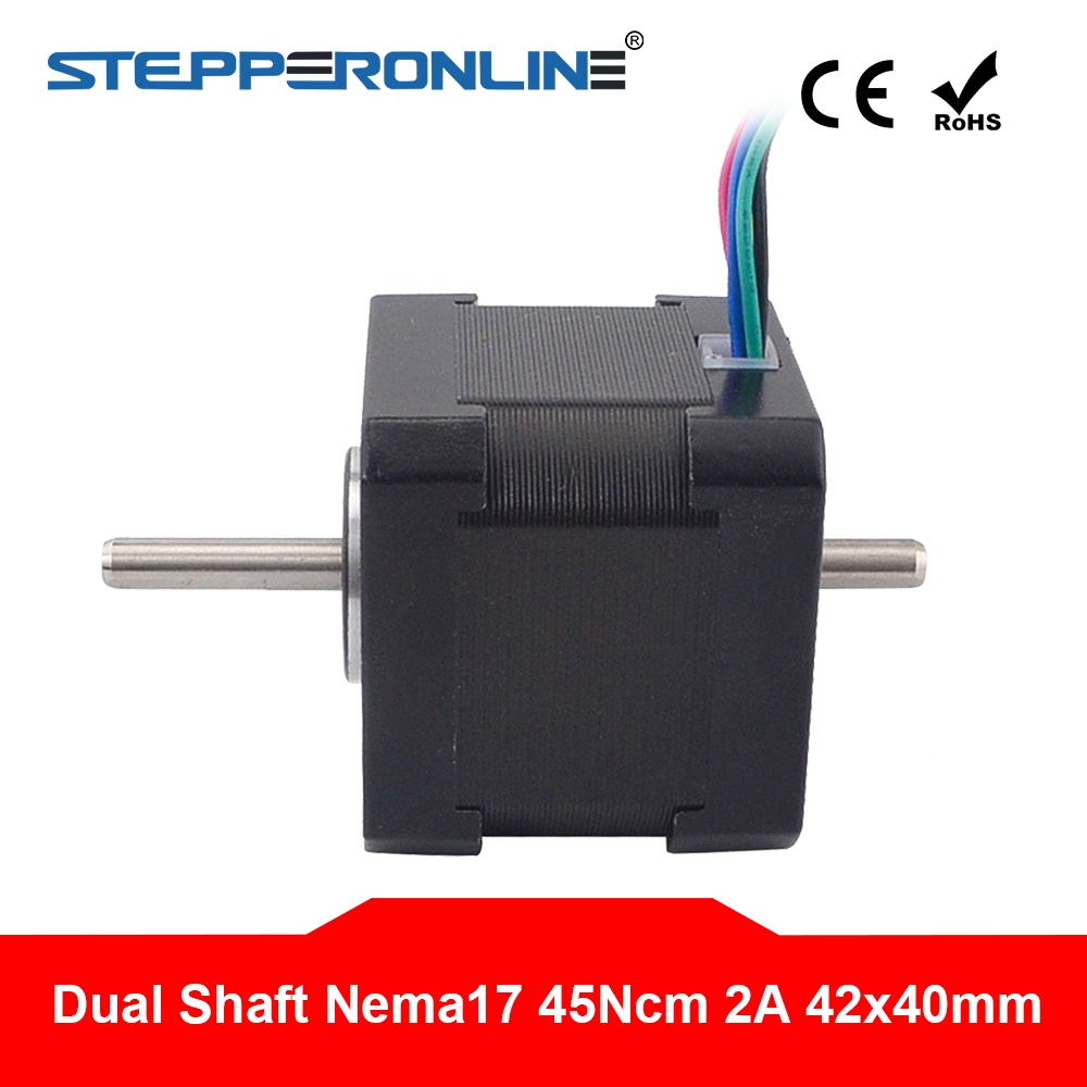 Dual Shaft 4-lead Nema 17 Stepper Motor 42 Motor 40mm 45Ncm(63.74oz.in ...