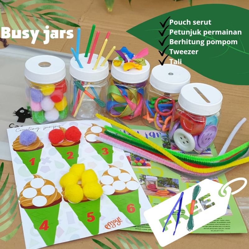 BUSY JAR (WHITE CAP) busyjar busy jars premium educational toys ...
