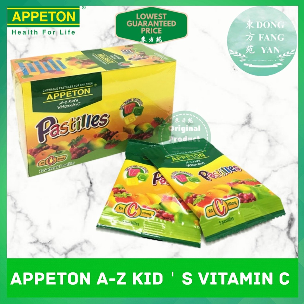Appeton A-Z Kid's Vitamin C Pastilles (5s x 10 sachets) / (5s x 20 ...
