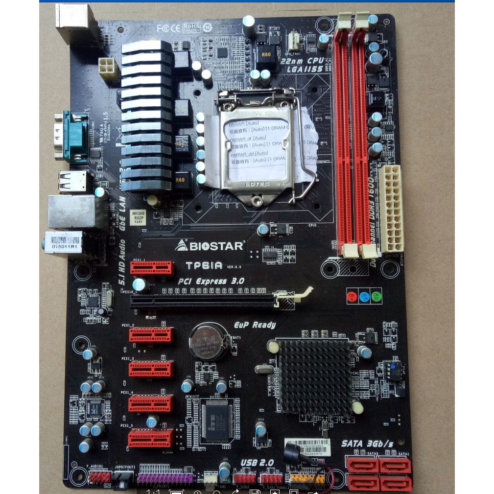 Socket LGA 1155 For BIOSTAR TP61A H61 LGA1155 DDR3 6GPU 6PIC-E mining ...