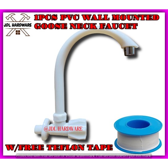1100+1206 PVC Goose Neck Faucet Wall Mounted Plastic Faucet Thick ...