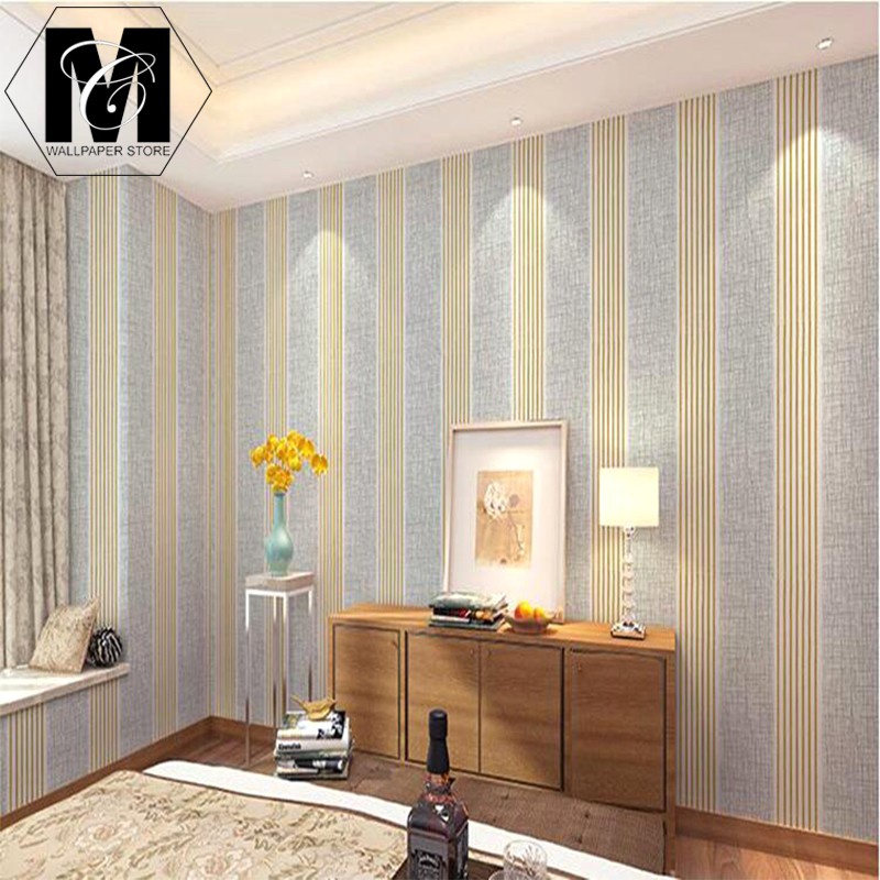 PVC Gold Stripes Waterproof self adhesive Wallpaper design 10mx45cm ...