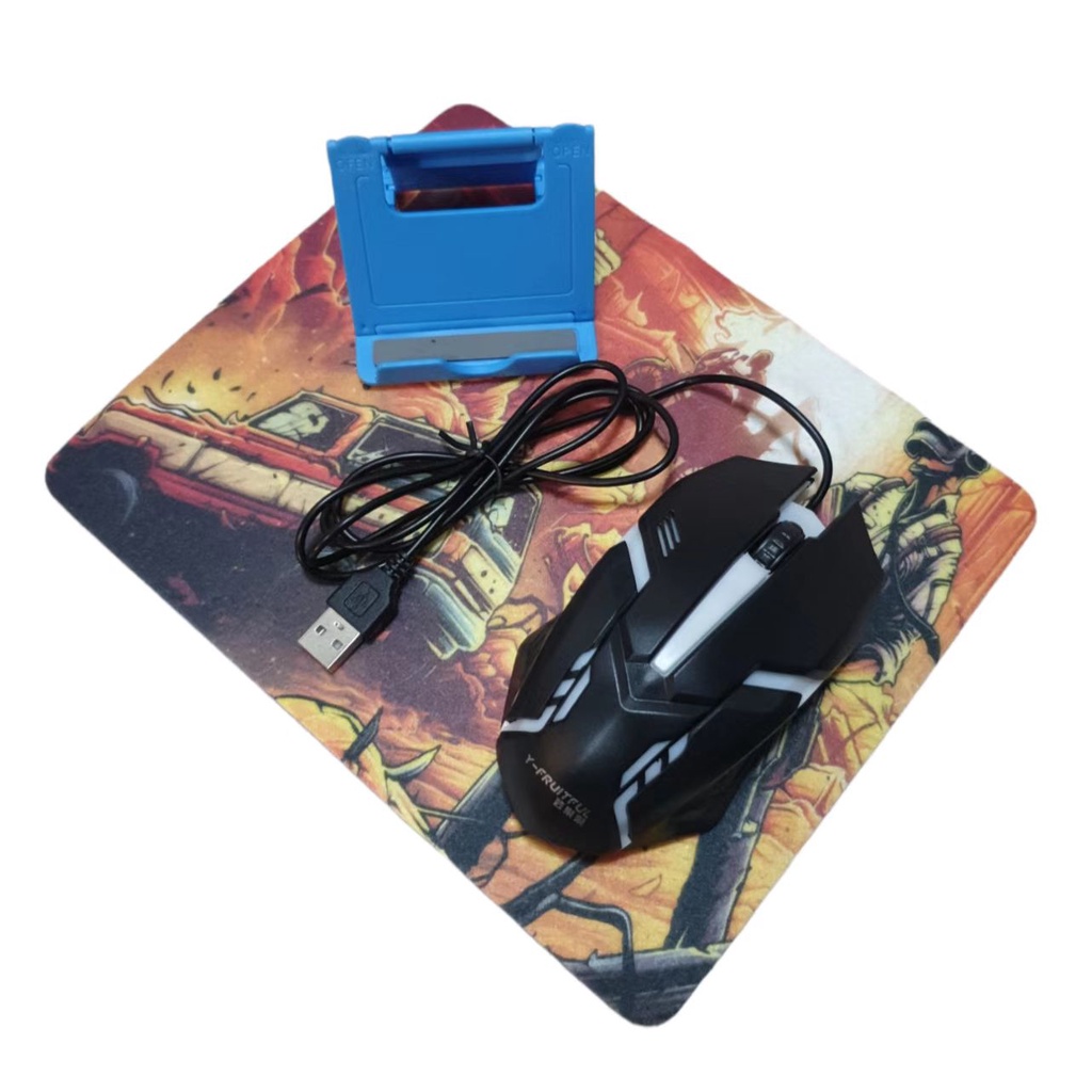 USB Wired Mouse And Ordinary Mouse Pad With FREE Mobile Stand | Shopee ...