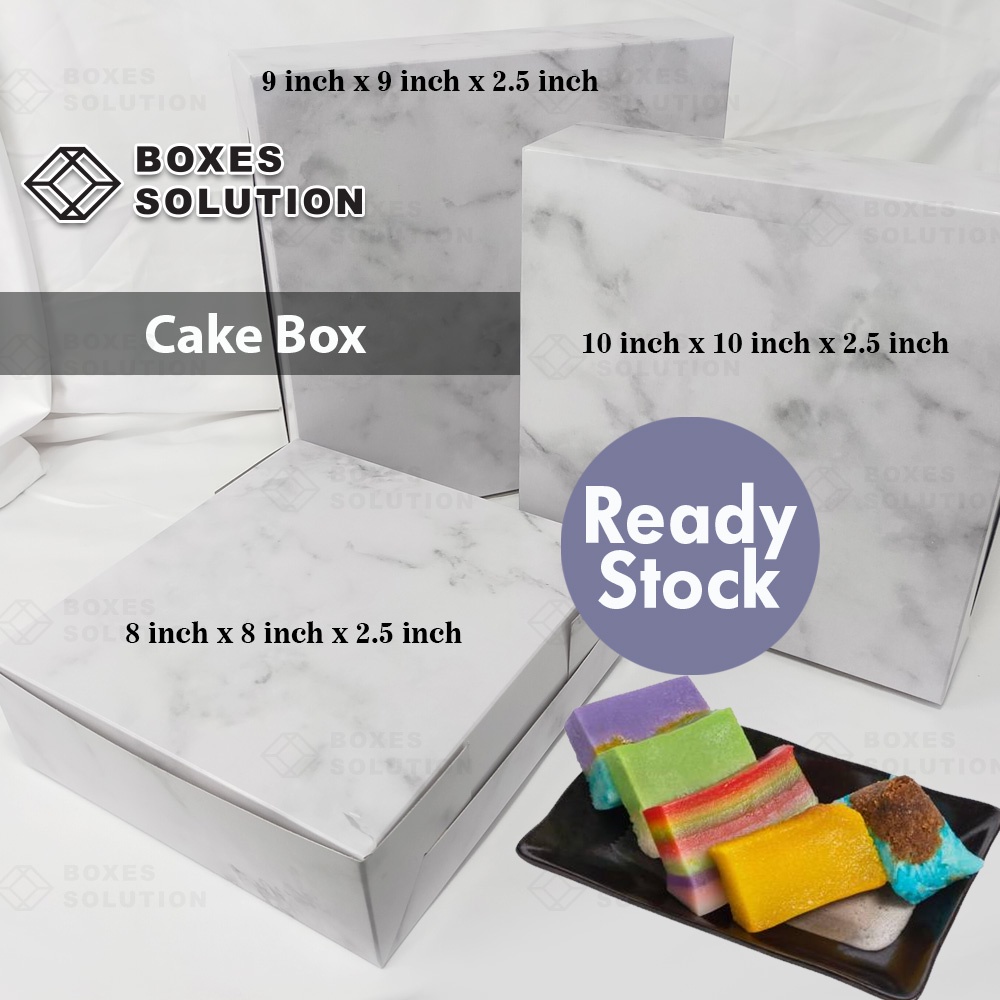 Marble Print Cake Box Bun Sourdough Muffin Kotak Kuih Talam Kuih Lapis ...