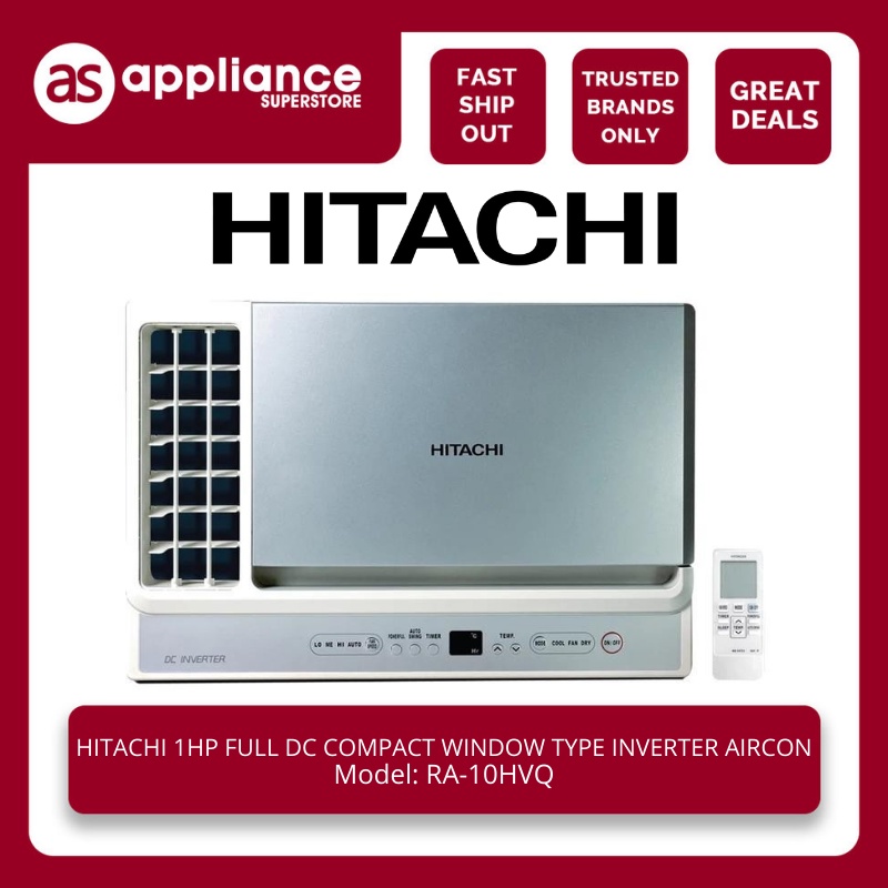 Hitachi RA-10HVQC 1HP Full DC Inverter Compact Window Type Aircon | Shopee Philippines