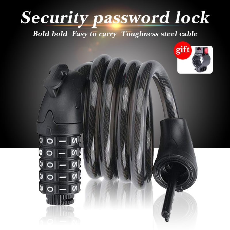 Chain Digit Combination Lock Anti- Steel Cable Bike Motorcycle Lock ...