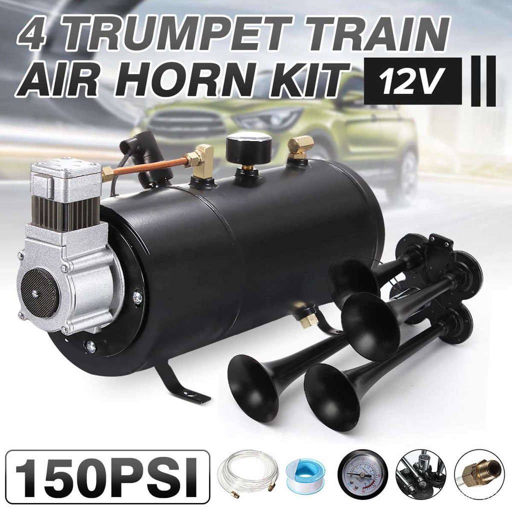 125 PSI Super loud Electric Air horn jet Compressor 12V 24V volts with ...