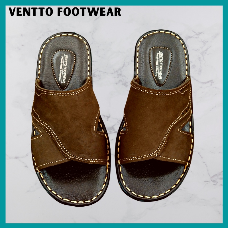 Ventto Footwear Marikina Made Leather Sandals for Men Hand-Sewn Balat ...