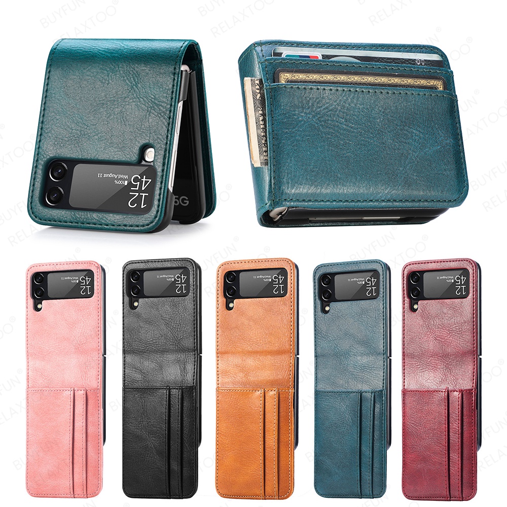Samsun zFlip3 Card Pocket Leather Wallet Phone Bag Case for Samsung ...