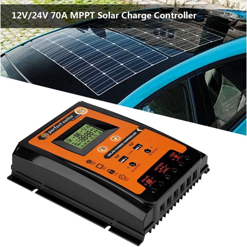 PowMr Pwm 30a 50a 70a Solar Charge Controller 12v 24v Dual Usb ...