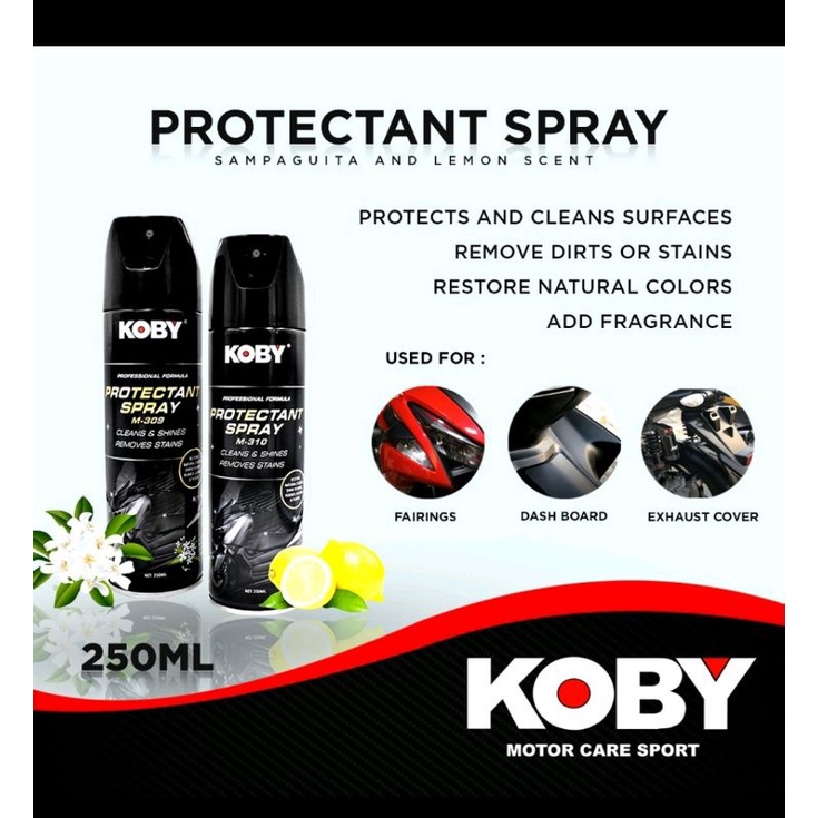 Original Koby Protectant Spray Cleans Shines Protects (250ml) | Shopee ...