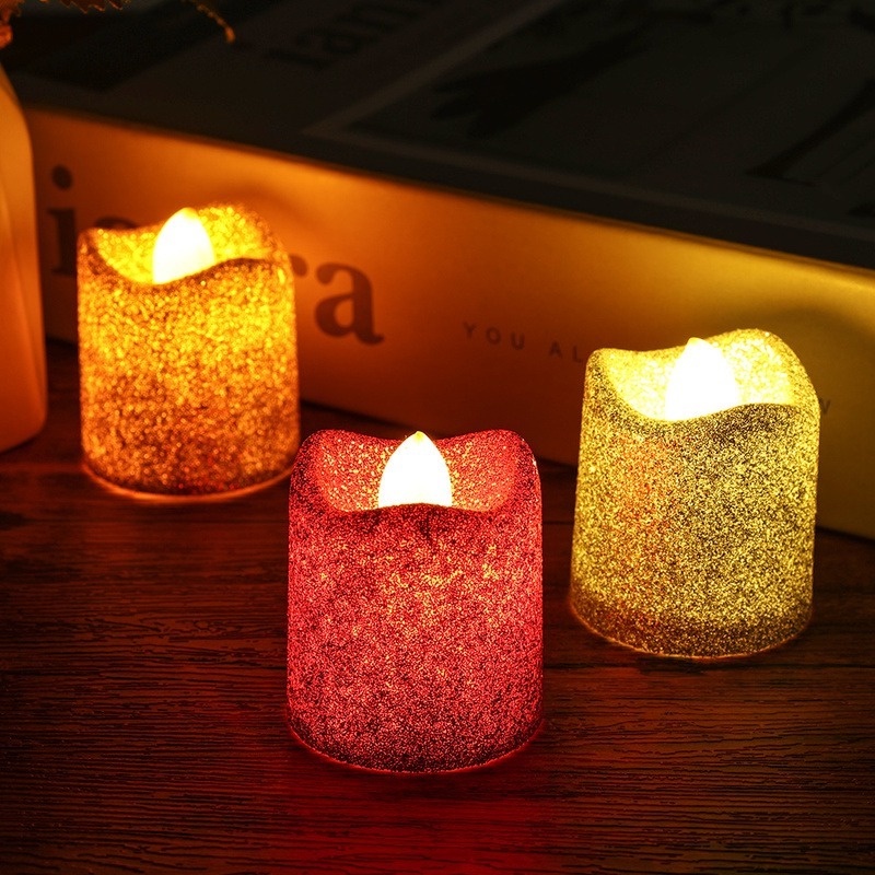 1PC Flameless Glitter LED Candles Tea Light Wave Creative Fairy Lamp ...