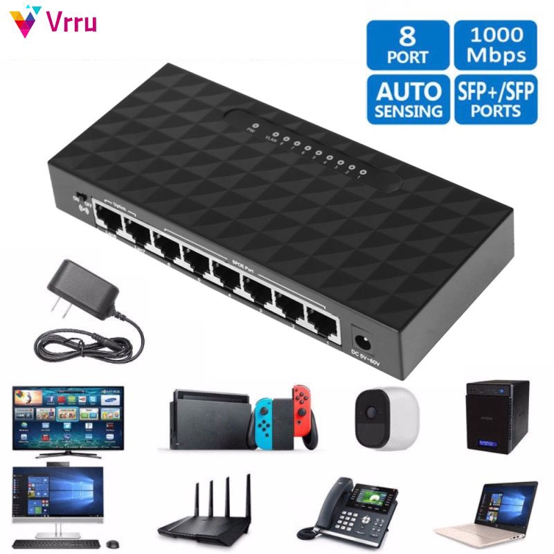 8-port Gigabit network switch, 10/100 / 1000Mbps Gigabit Ethernet ...