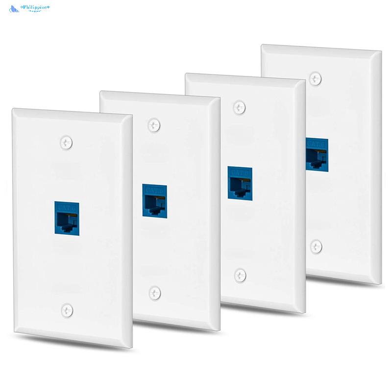 4x Cat6 Ethernet Wall Plate Outlet 1 Port RJ45 Network | Shopee Philippines
