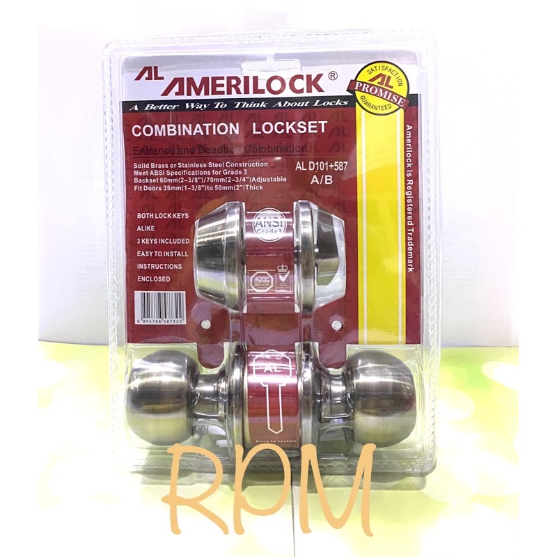 Amerilock Combination Lockset (AL 101+587 AB ) | Shopee Philippines