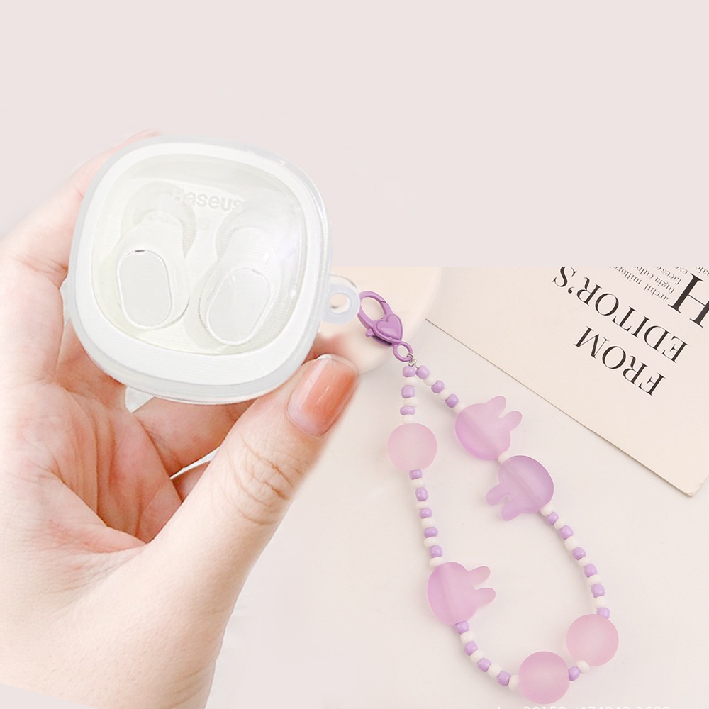 ins rabbit wristband Cases For Baseus WM01 / WM02 case Transparent ...