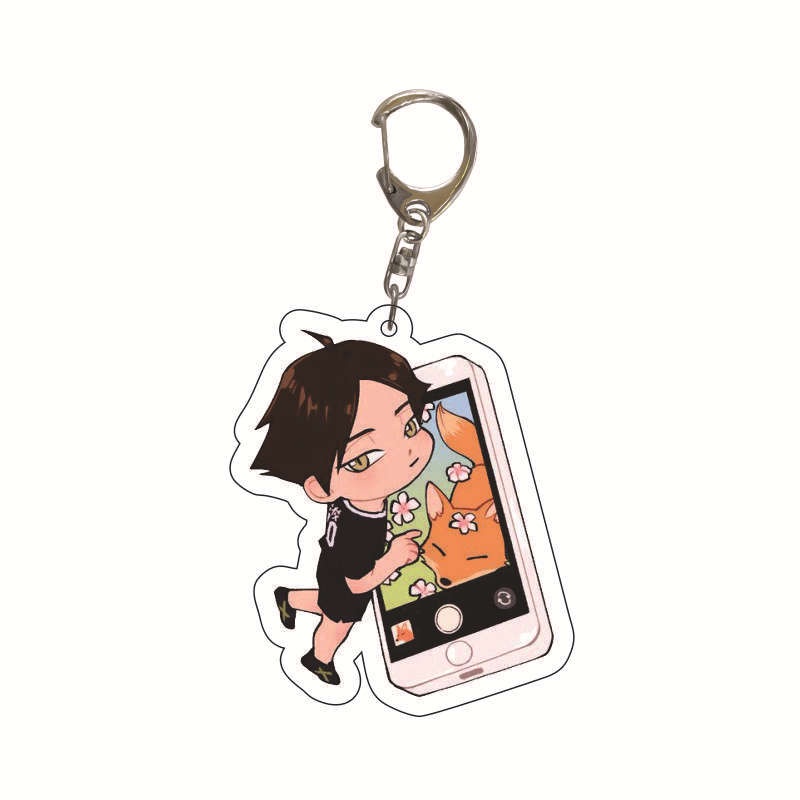 YB1 Haikyuu Keychain Anime Keyring Acrylic Bag Pendant Cute Cartoon ...