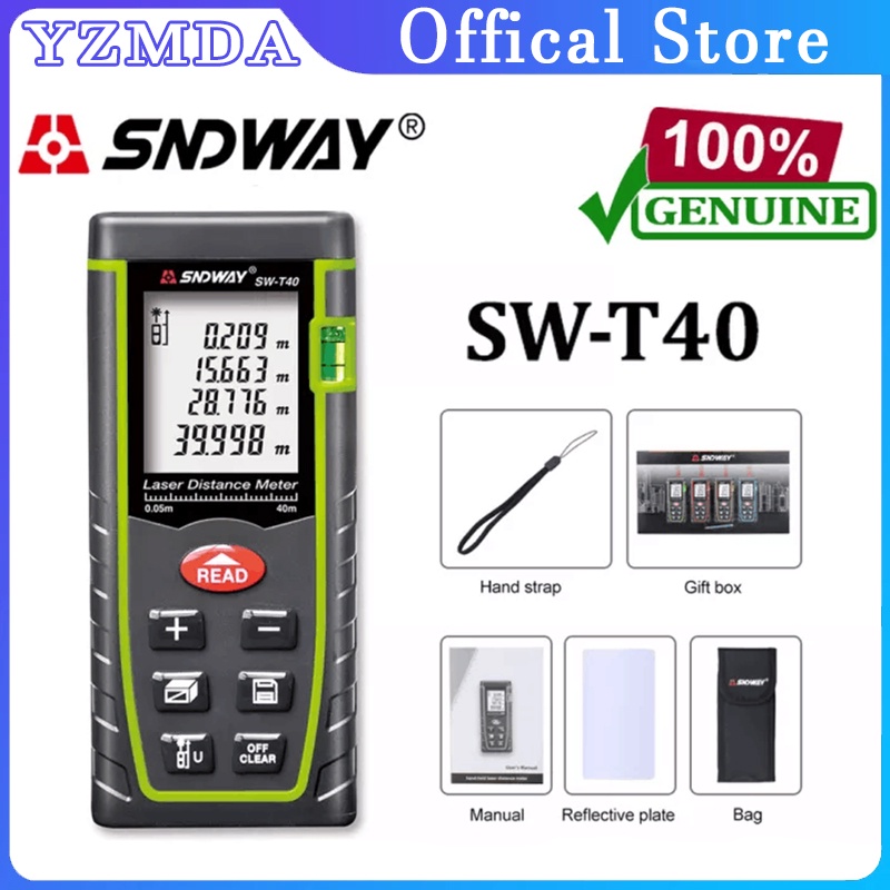 SNDWAY SW-T100 Digital Laser Distance Meter 100M Laser Range Finder ...