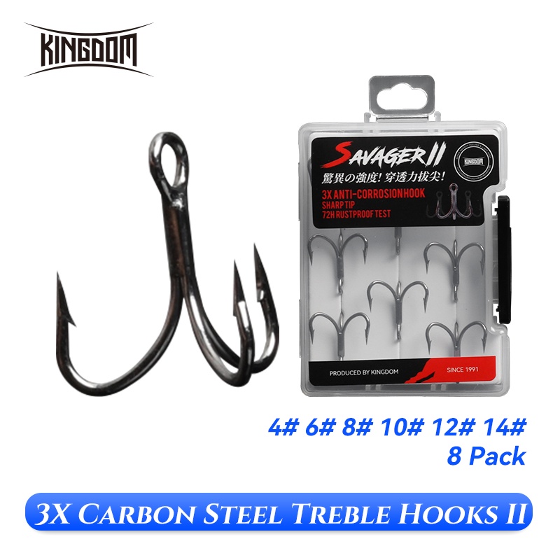 Kingdom Barbarian II Carbon Steel Fishing Hooks Treble Sharp Strong ...