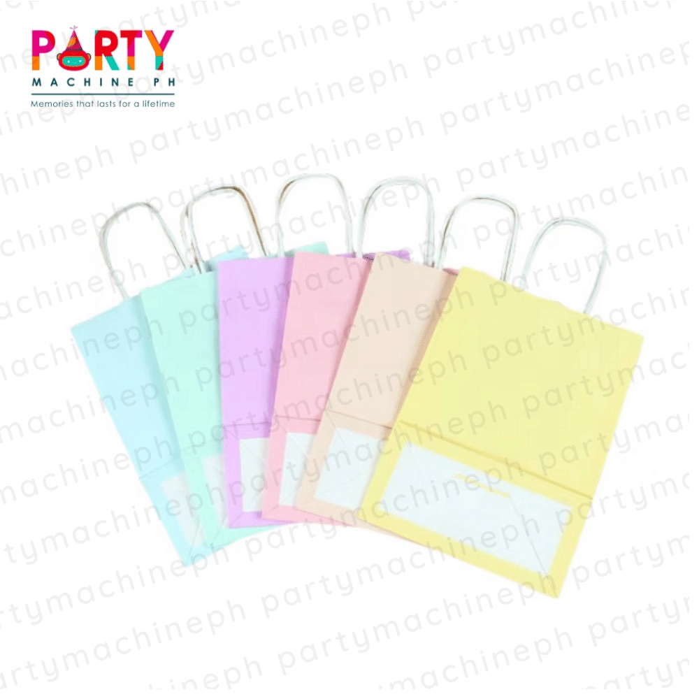 12pcs Pastel Paper Bag / Pastel Color Giveaways Bag / Pastel Color Loot ...