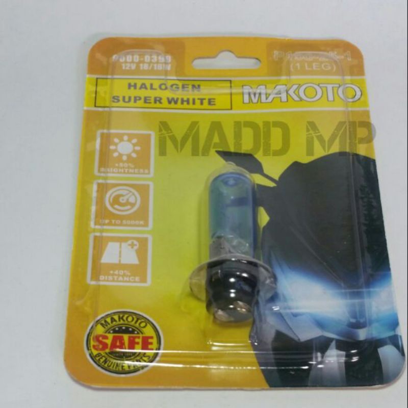 Makoto Motorcycle headlight bulb halogen 12v 18watts wave125/tmx/beat ...