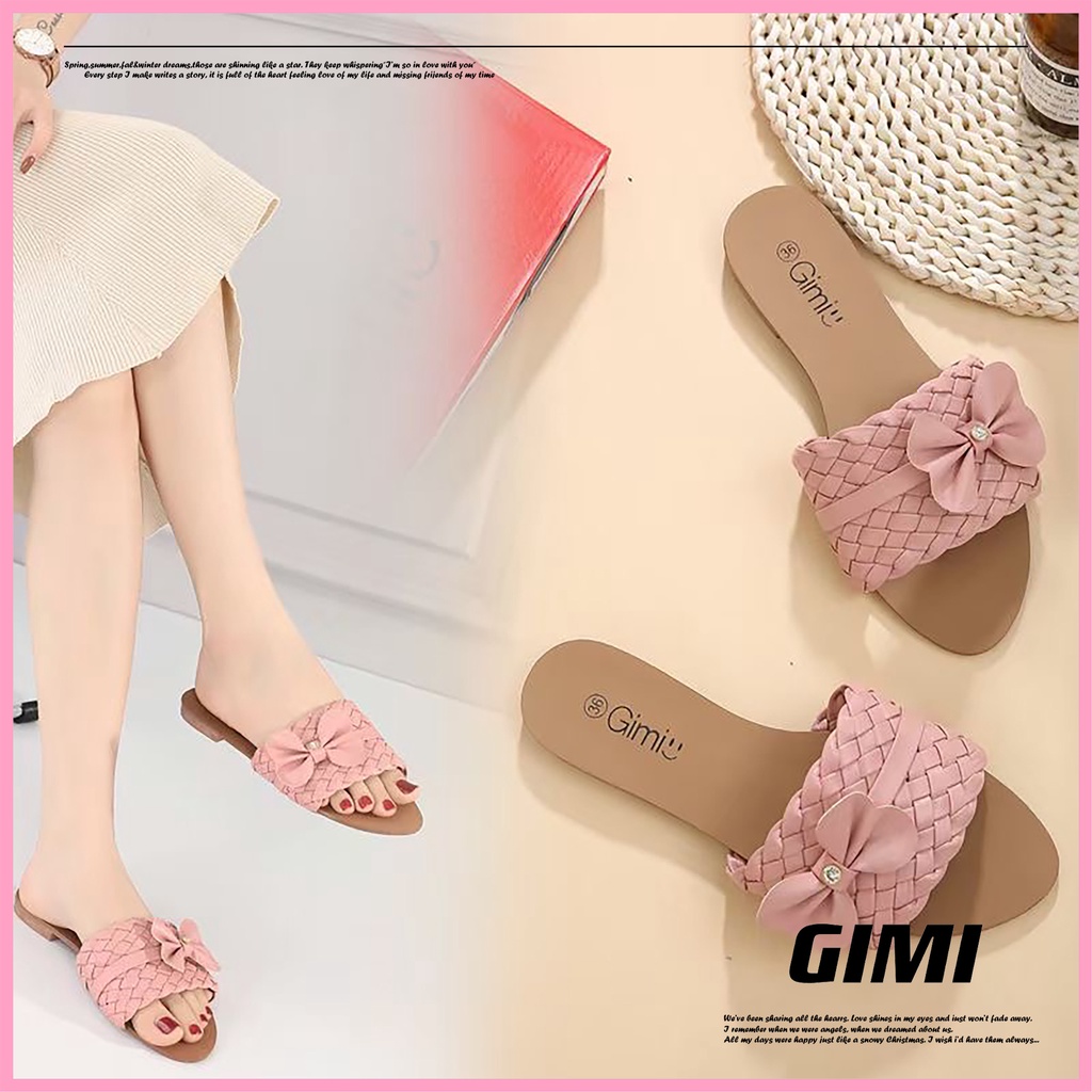 Korean Women Shoes GIMI Fashion Flat Slippers DFL-8 | Shopee Philippines