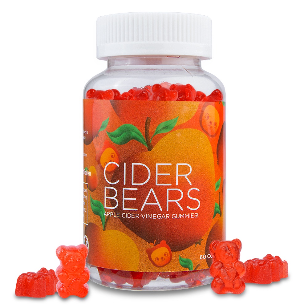 Organic Cider Bears Apple Cider Vinegar ACV Gummy Gluten-free Vegan ...