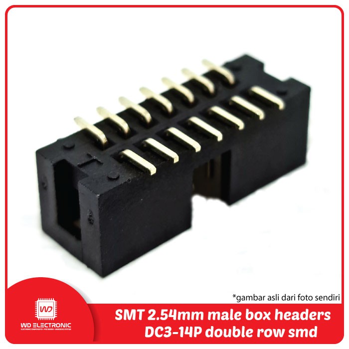 DC3-14P 14 pin idc socket male 2.54mm smd smt box header | Shopee ...