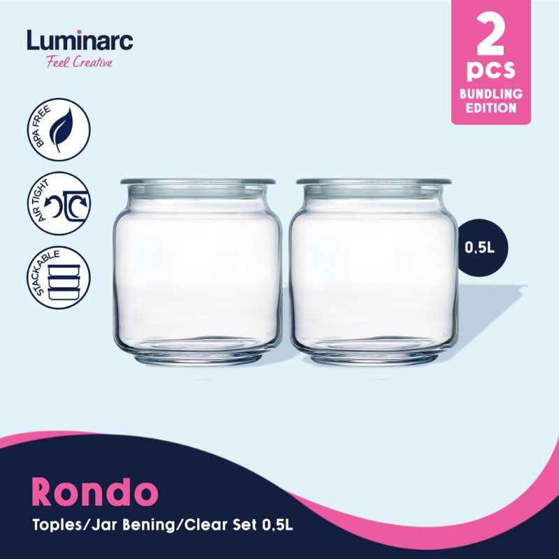 Luminarc Jar/Jar Rondo 500ml - 2pcs | Shopee Philippines