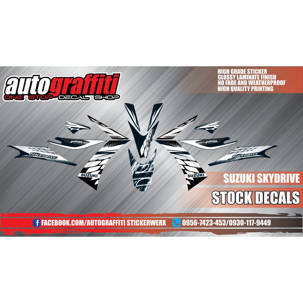 SUZUKI SKYDRIVE STOCK DECALS with Glossy Laminated made in Thailand ...