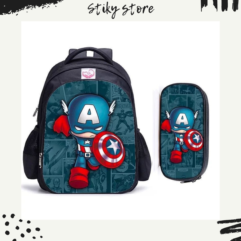 Male Boys Bag Kindergarten PAUD SD Background Character CAPTAIN ...