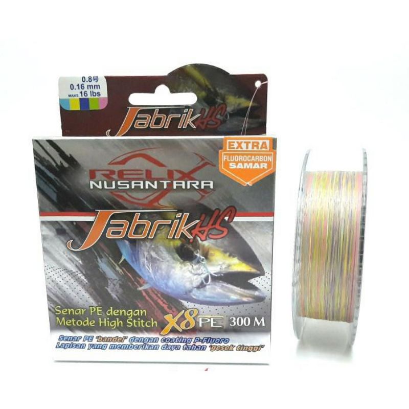 Jabrik HS PE STRINGS 300 METERS X8 MULTICOLOUR RELIX NUSANTARA FREE ...