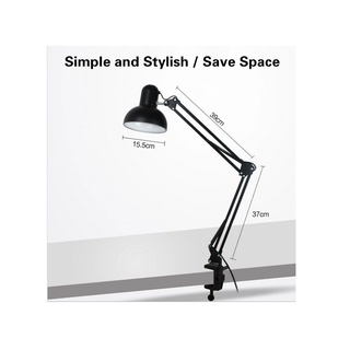 Swing Arm Multi-Joint Desk Lamp, with Rotatable Lamp Head and Clamp ...