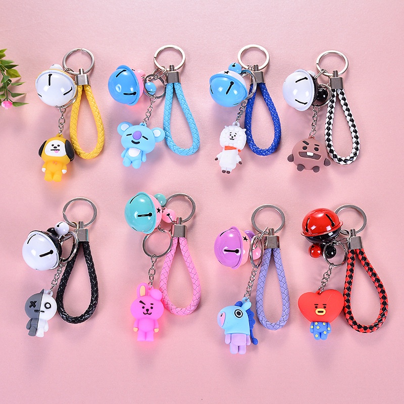 KPOP Quality Cartoon keyring Keychain Phone Strap Cooky Tata Chimmy Koya RJ Shooky Man Van BTS21 ...