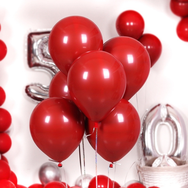 10Pcs Red Balloon Wedding Birthday Party Wedding Wedding Room ...
