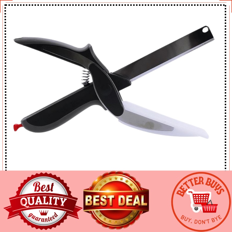 (BETTERBUYS) Clever Cutter Knife 2 in 1 Clever Slicers Scissor Easy ...